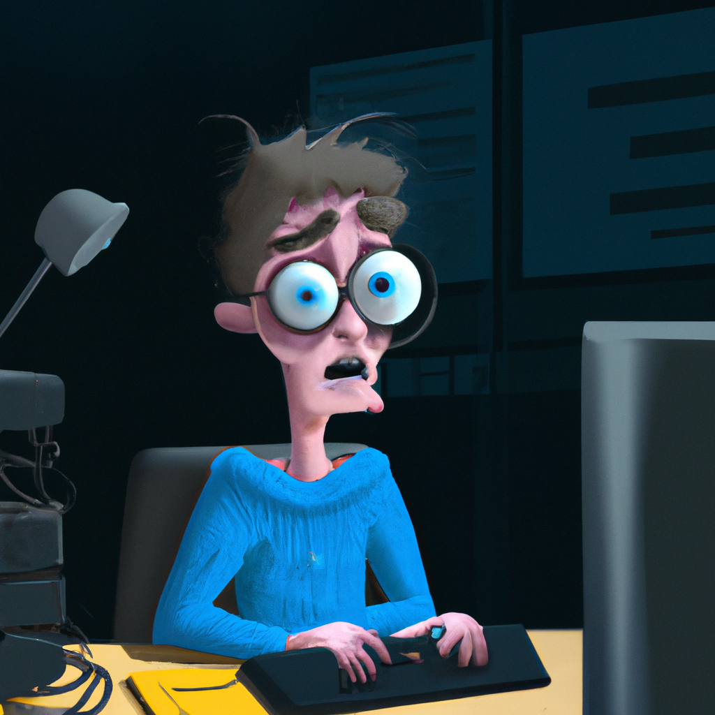 a nervous computer programmer, digital art