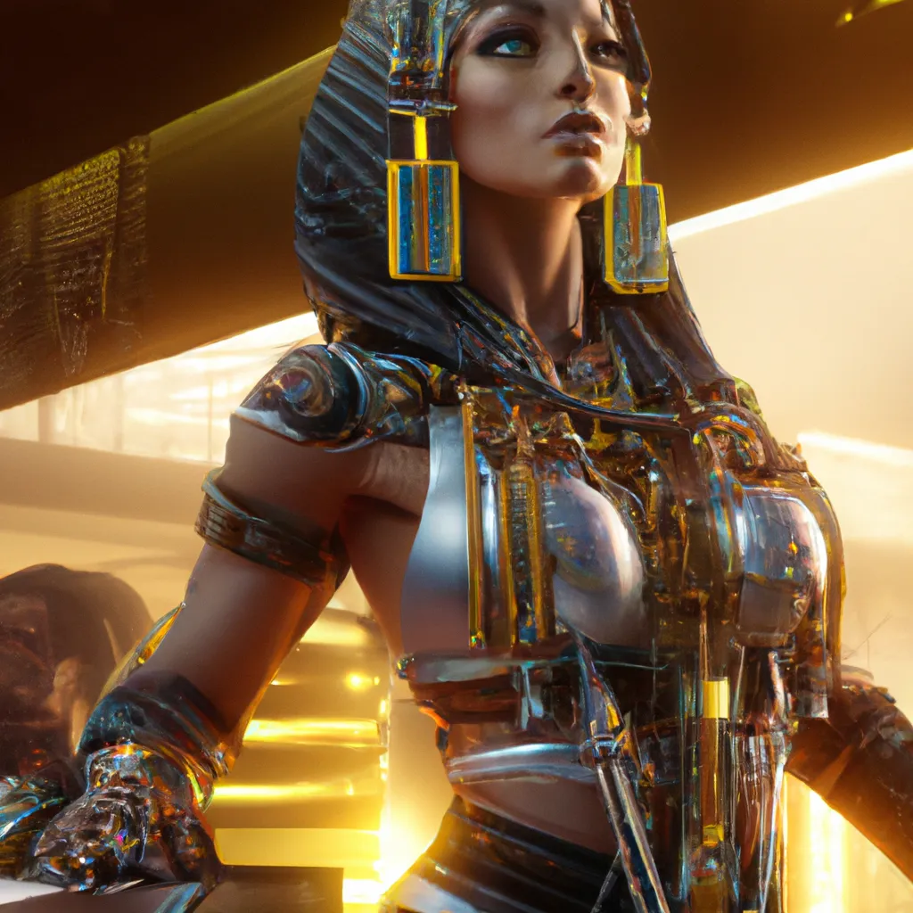 Egyptian queen Cleopatra dressed in modern clothes,... | OpenArt