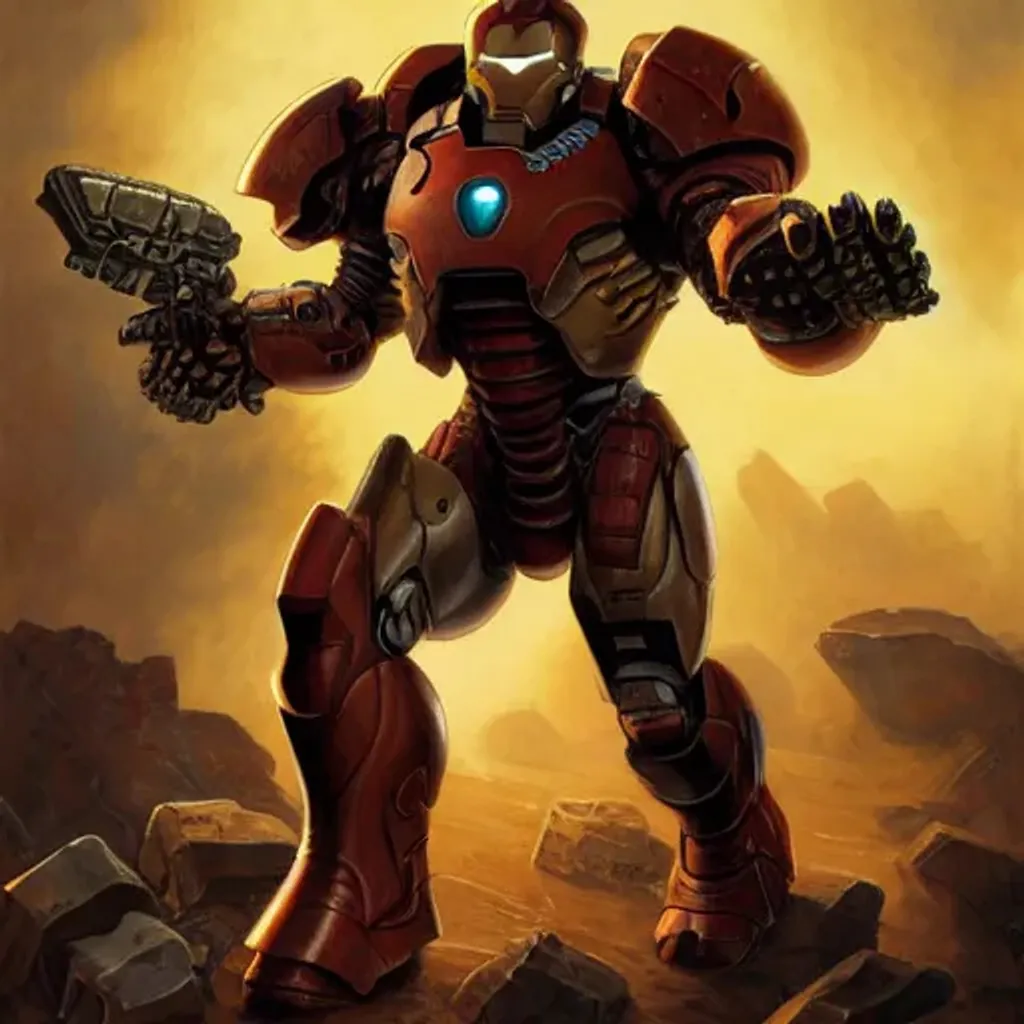 Doom Slayer, in Stealth Iron Man Suit, by Alex Horley | OpenArt