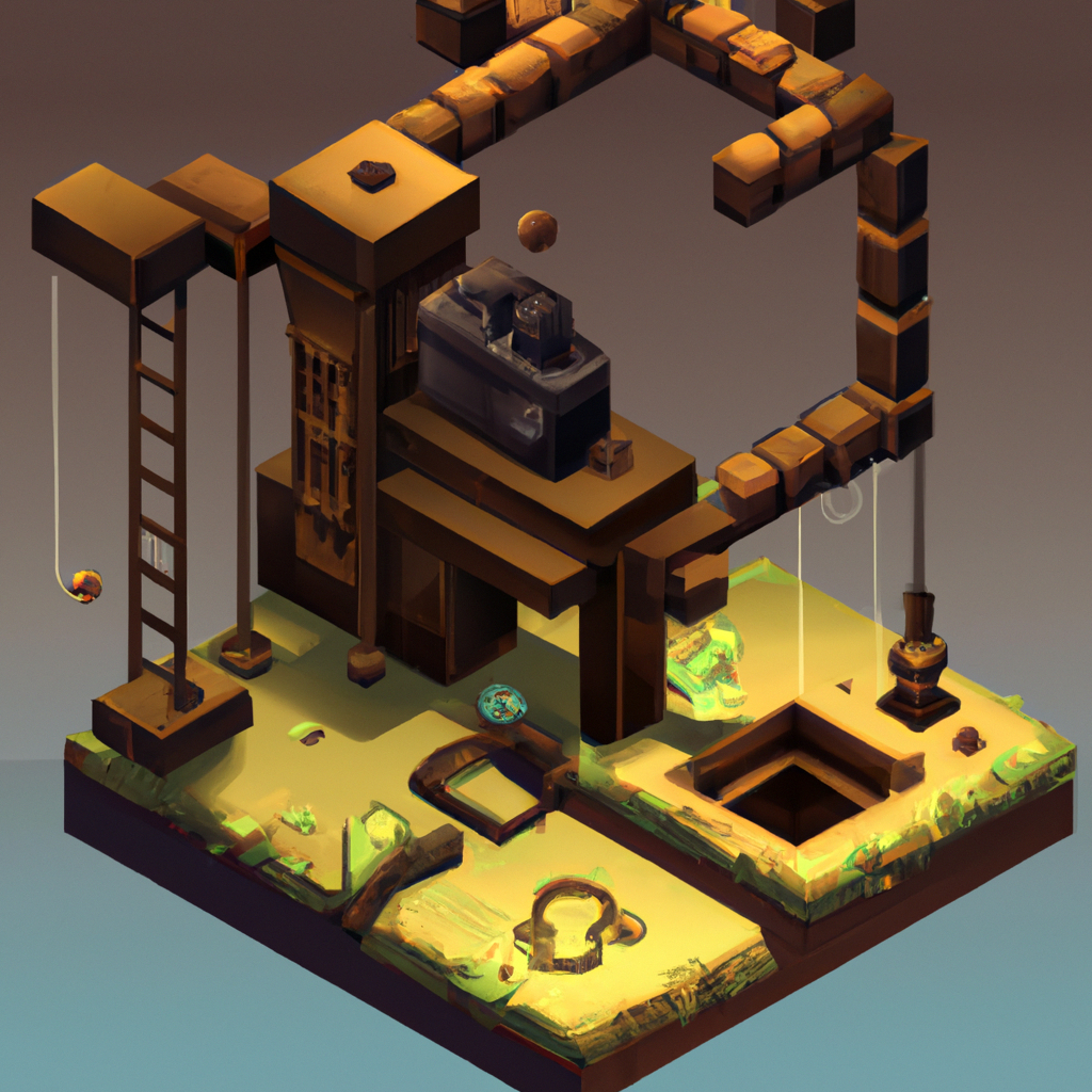 Steampunk isometric video game art