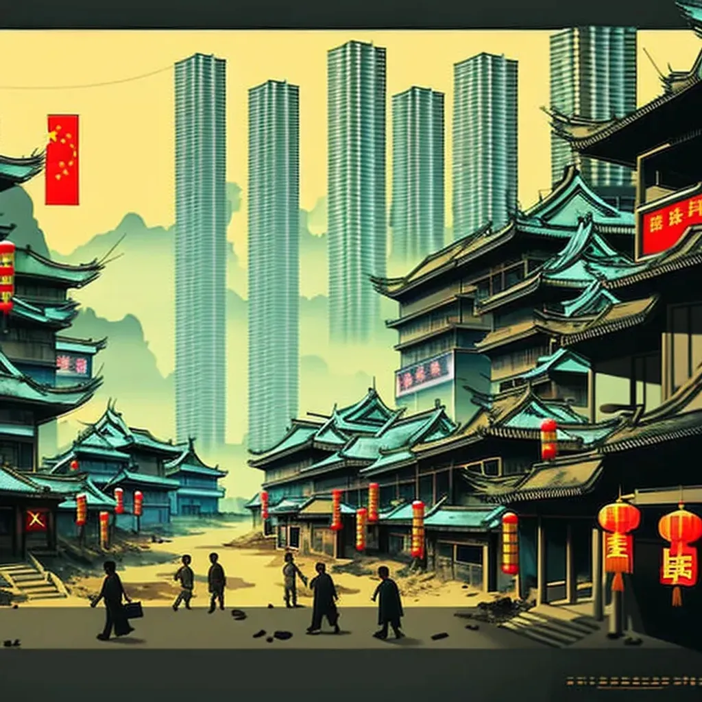 Chinese propaganda poster of a post-apocalyptic Chin... | OpenArt