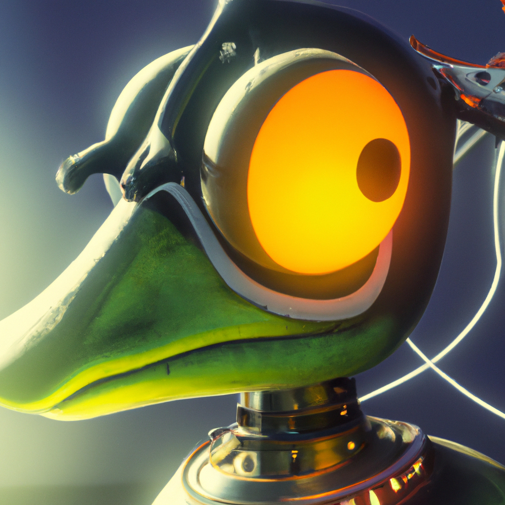 Hyperrealistic Demon Duck as a cyborg, anthropomorp... | OpenArt