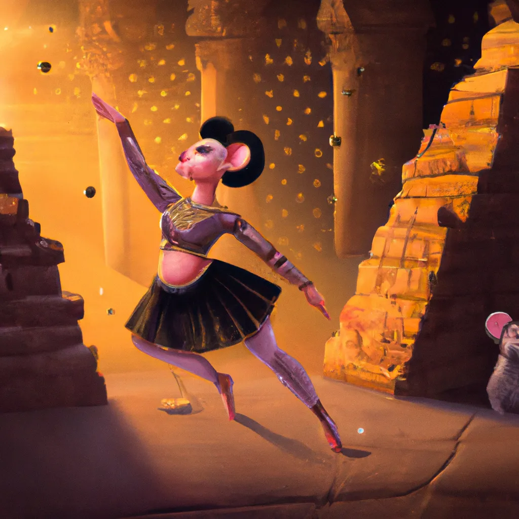 Minnie Mouse ballerina dancing in the pyramids in An... | OpenArt