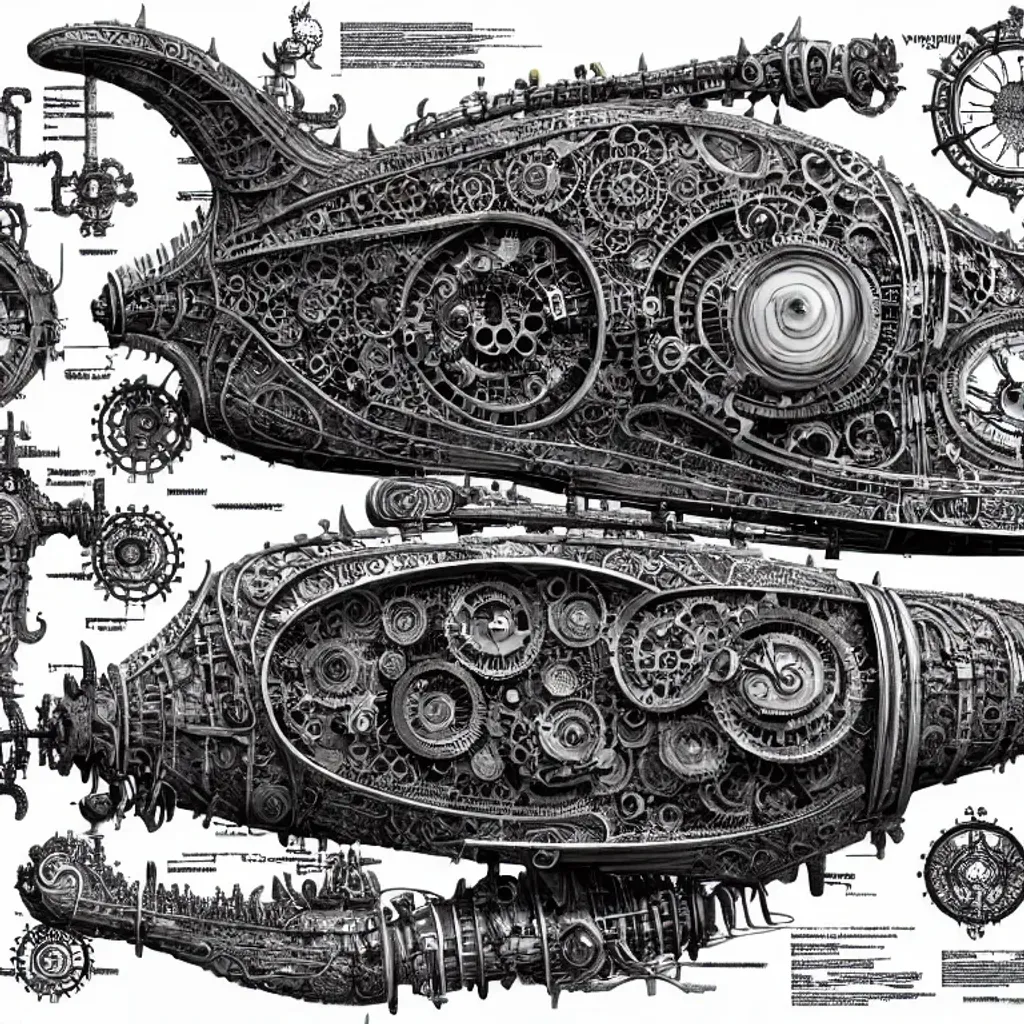 a full page concept designs of the yellow submarine,... | OpenArt