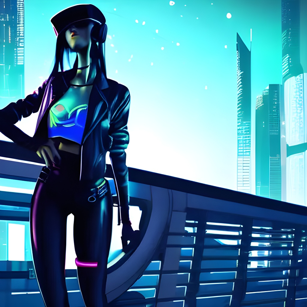 cyber punk vibes with cool scenery with a cool girl...