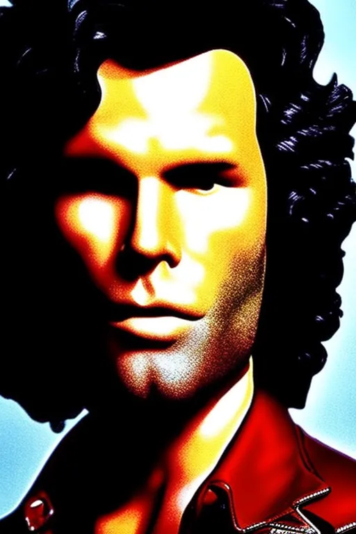 a caricature of xy8 Jim Morrison big head with big c... | OpenArt