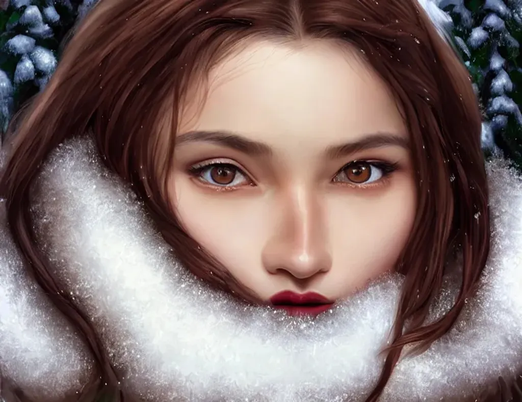 Portrait of young lady 1780, winter, realistic, supe... | OpenArt