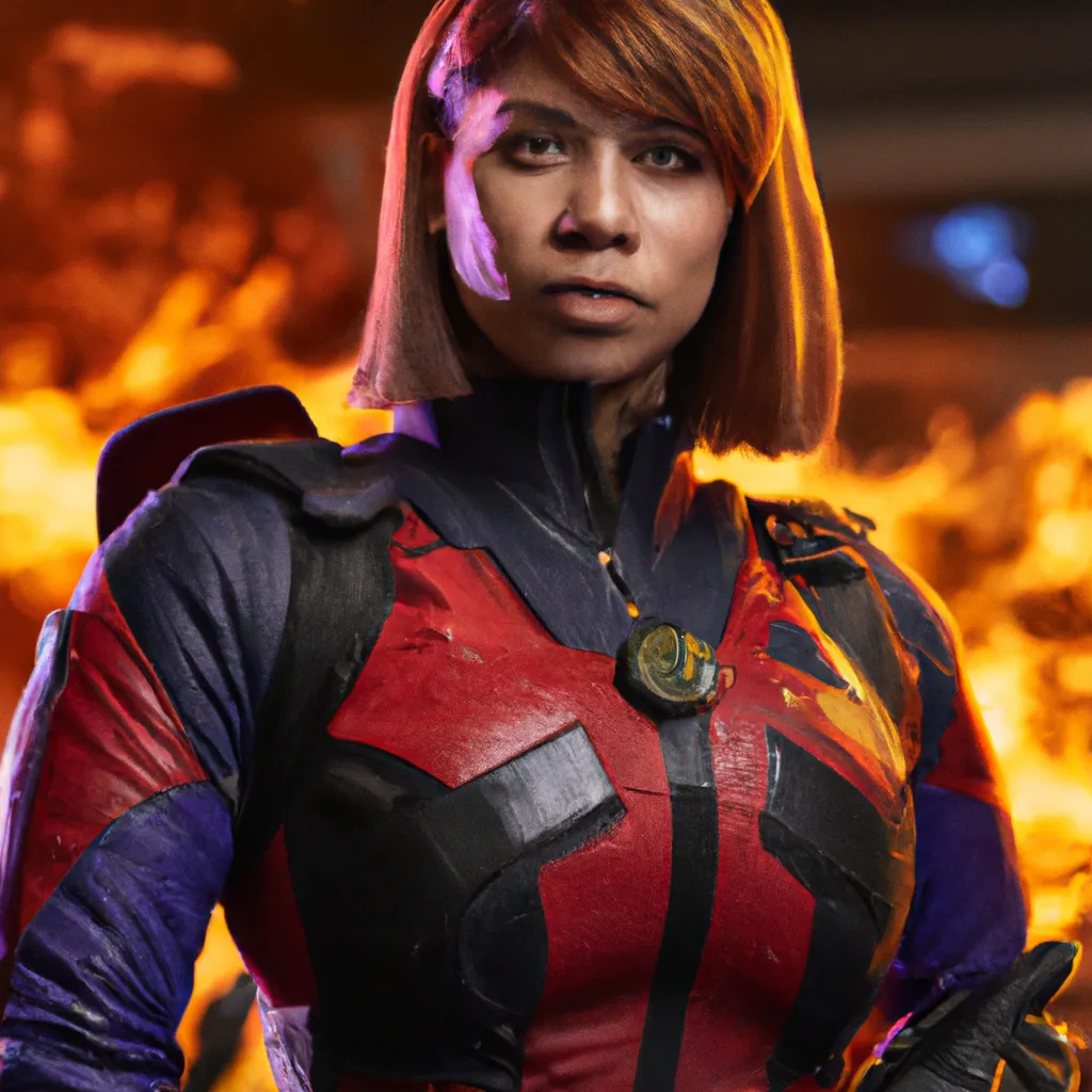 half-length portrait of Firegirl as a Marvel superhe... | OpenArt