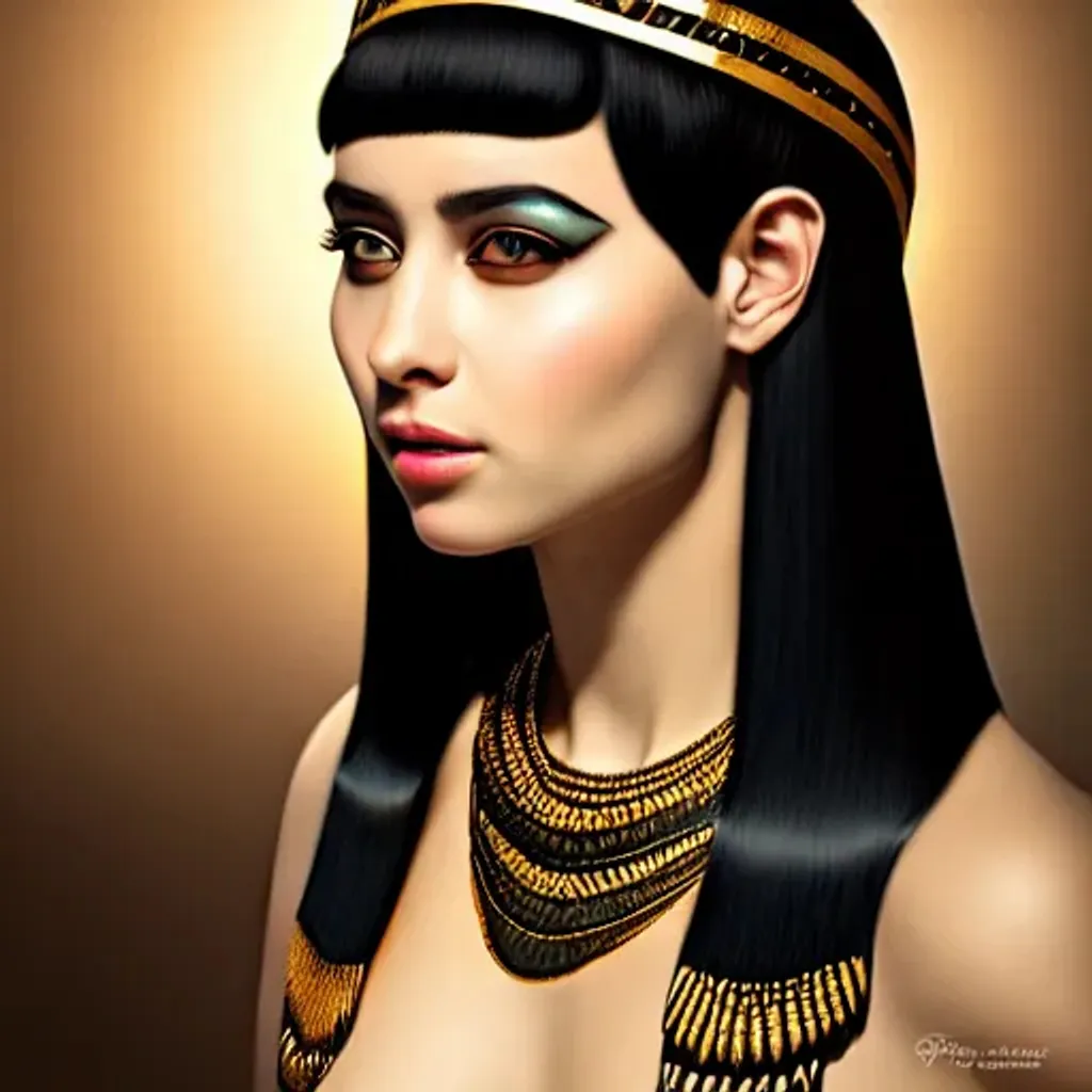 Realistic Cleopatra; beautiful; portrait; warm light... | OpenArt