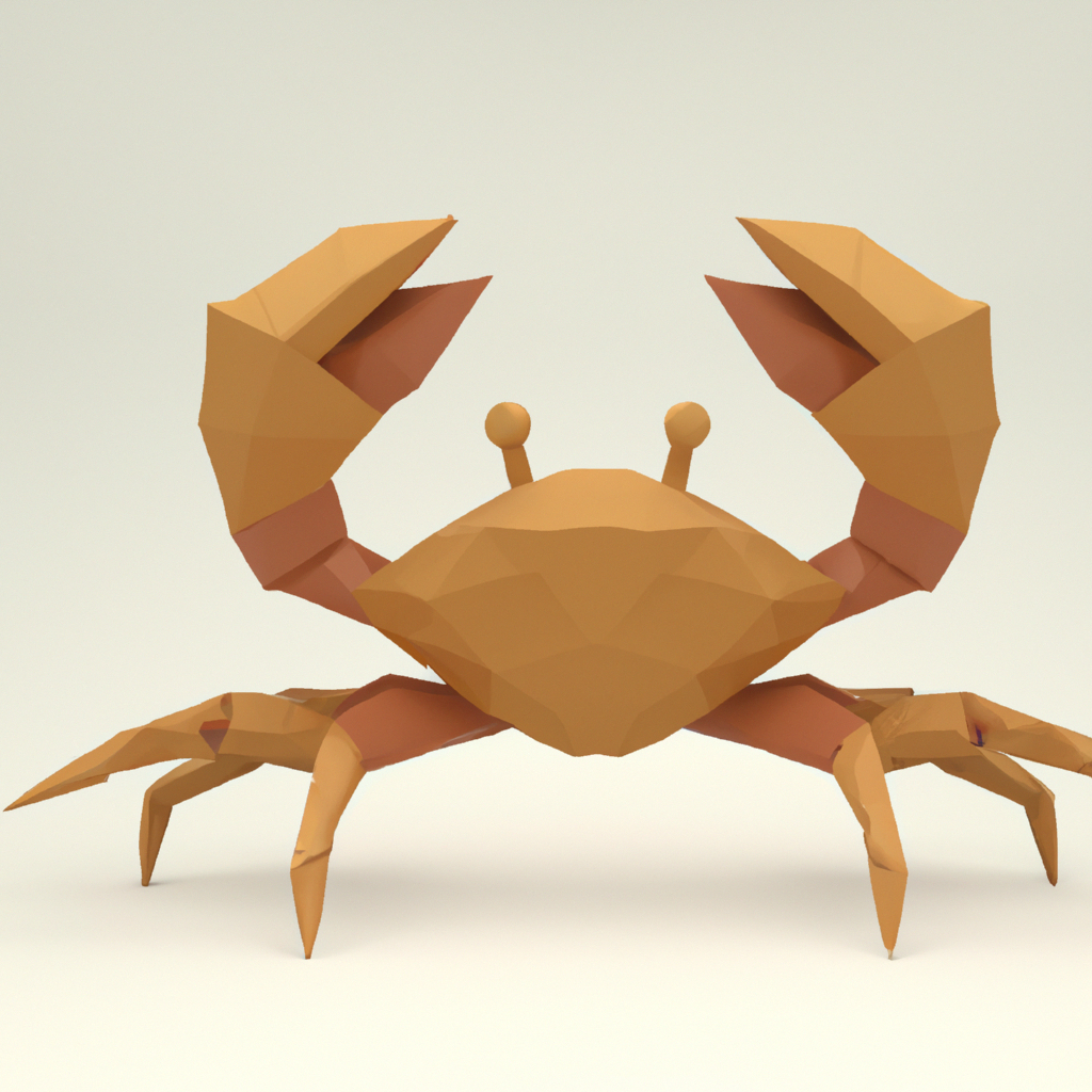 a 3d render of a low poly crab | OpenArt