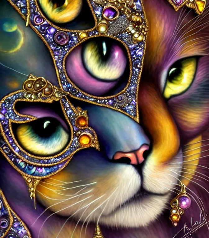 Bejewelled aesthetic cat shapeshifter felinoid godde... | OpenArt