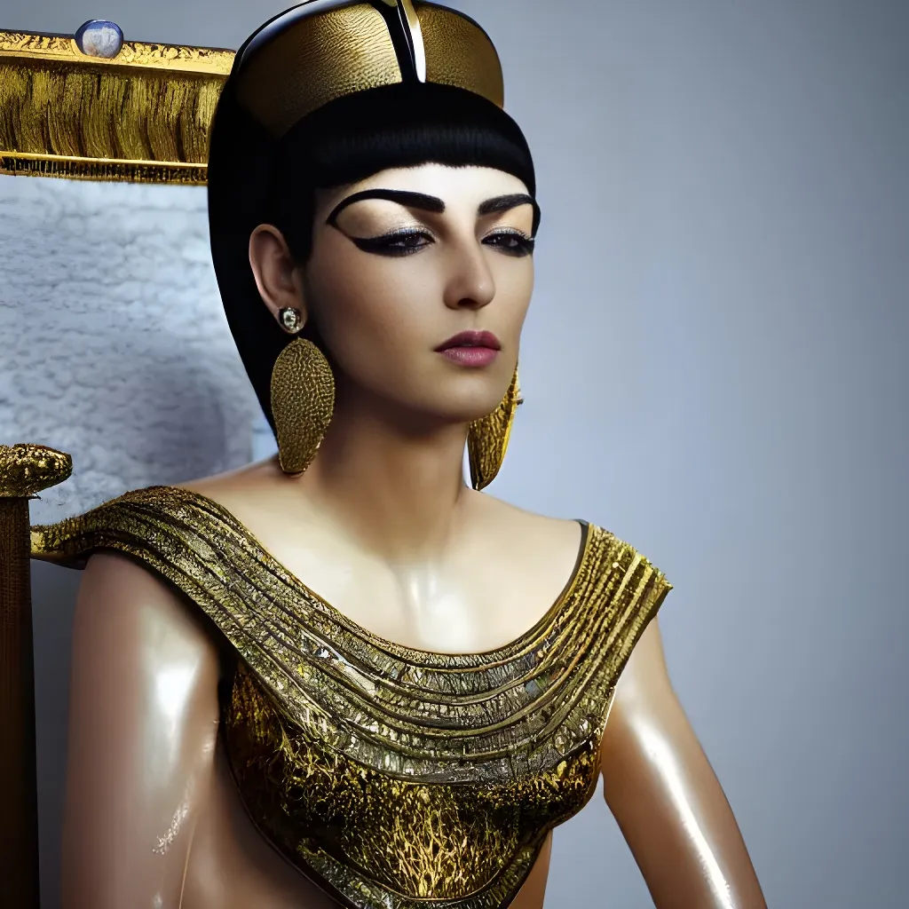 detail portrait cleopatra young and elegant sitting... | OpenArt