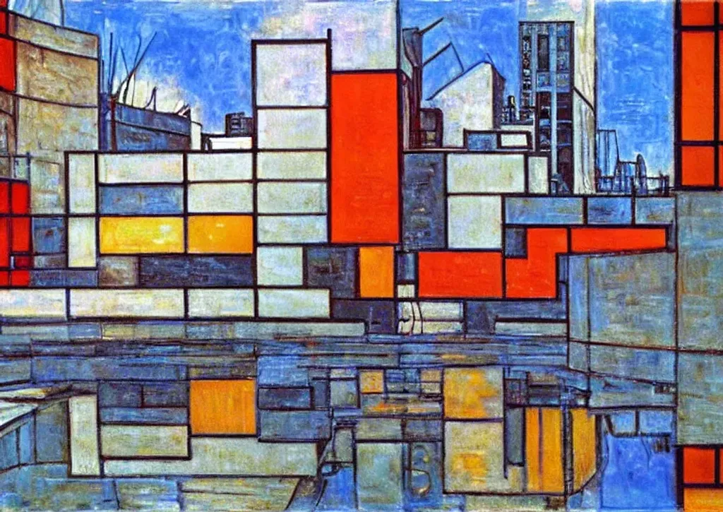 artwork by Piet Mondrian, Pittsburgh buildings, brid... | OpenArt