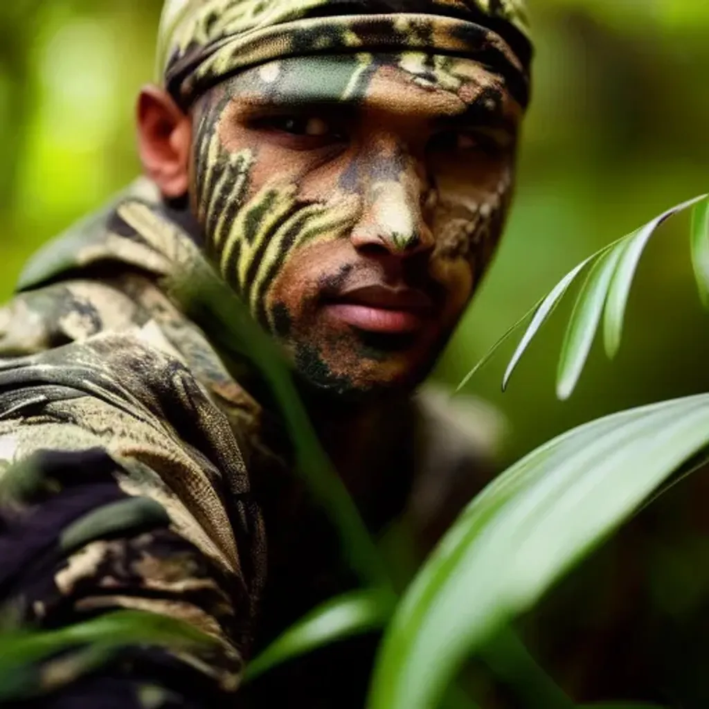 Camouflage Colors, Portrait Photo of a Camouflaged S... | OpenArt