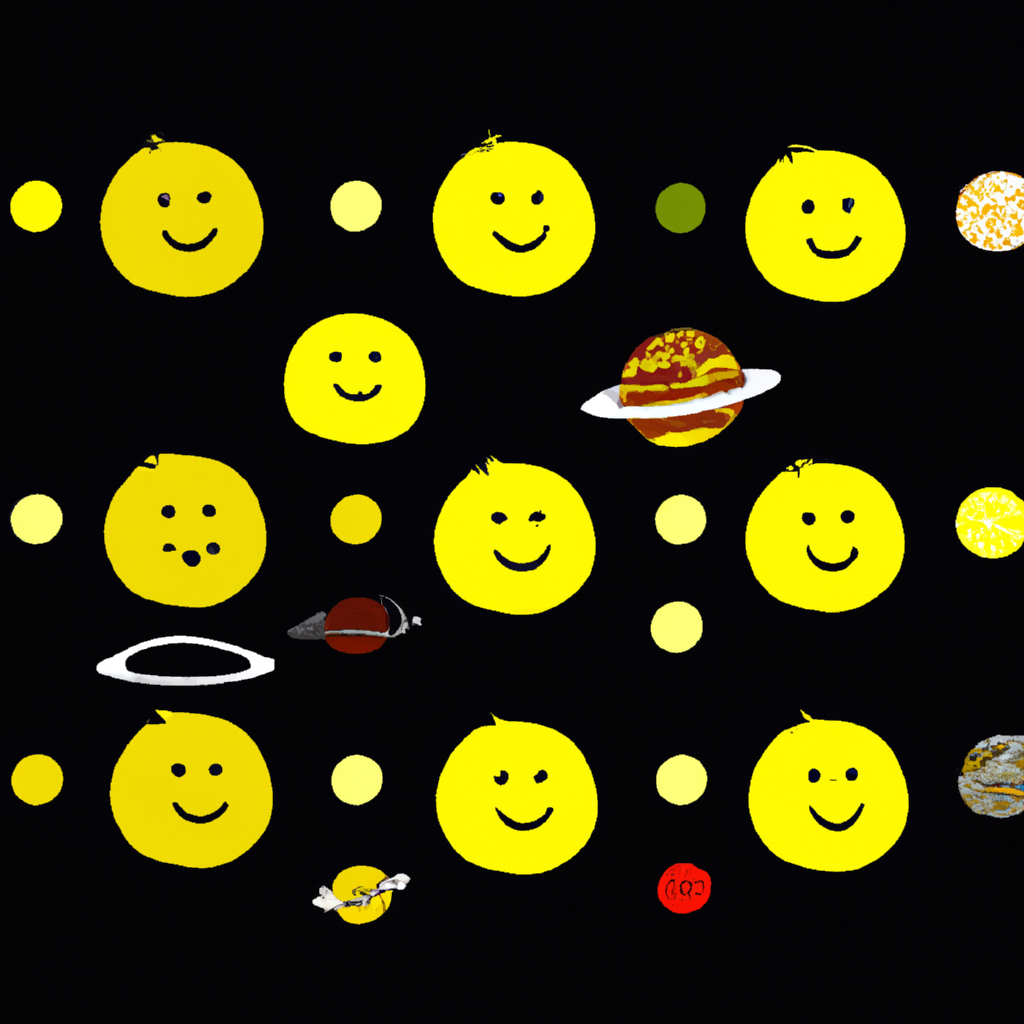 A solar system of lemmon planets with smiley faces. | OpenArt