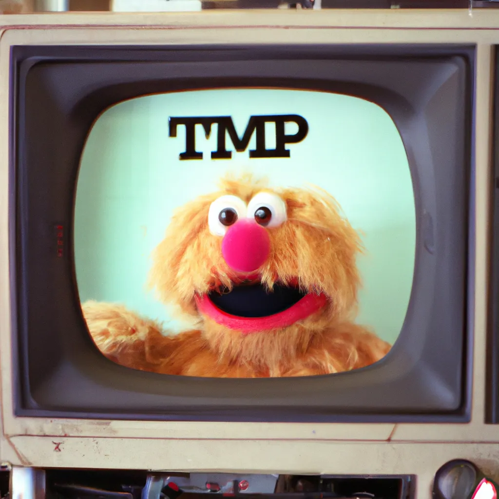 old crt tv displaying an old muppet show | OpenArt