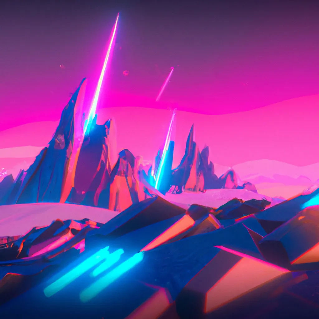 Spiky rocks, outrun, retrowave, synthwave, vaporwave... | OpenArt