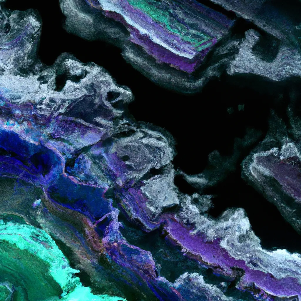 surface of an alien landscape, iridescent colors, ph...