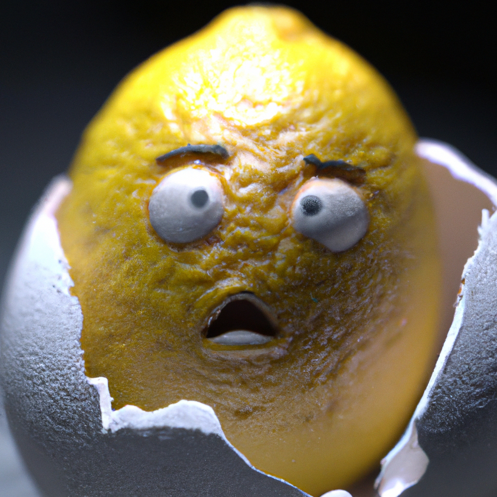 close-up of a bumpy sour lemon with a face screaming... | OpenArt