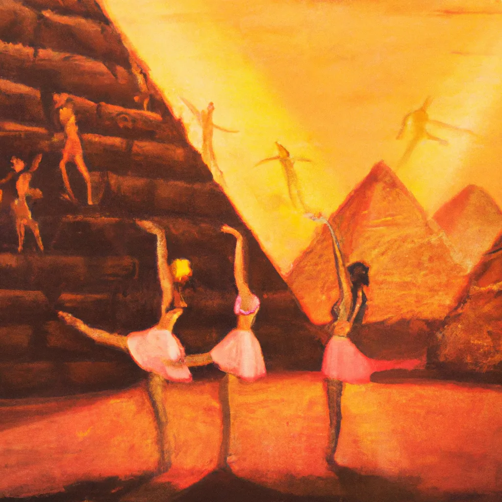 detailed painting of ballerinas dancing in the pyram... | OpenArt