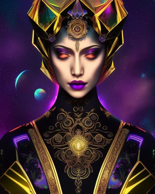 extremely psychedelic beautiful cyborg goddess infec... | OpenArt