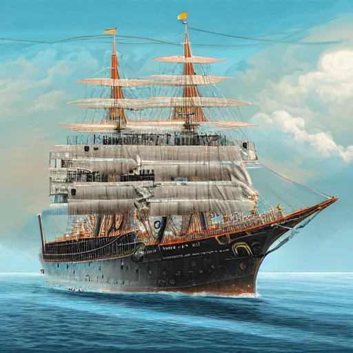 Highly detailed intricatedigital painting of a ship | OpenArt