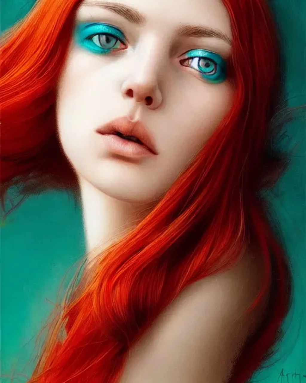 Hannah Palmer with red hair, intricate, elegant, sen... | OpenArt
