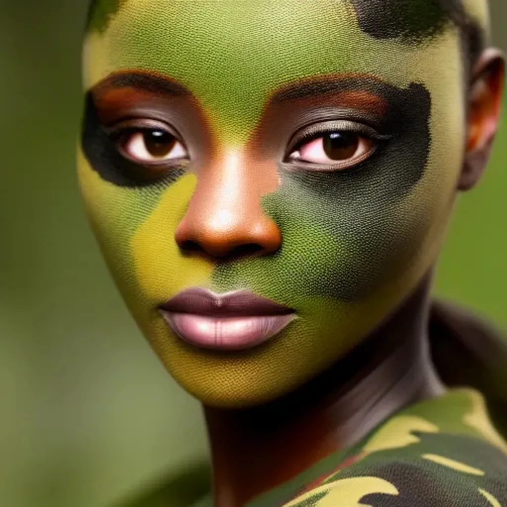 Camouflage Colors, Portrait Photo of a Camouflaged F... | OpenArt