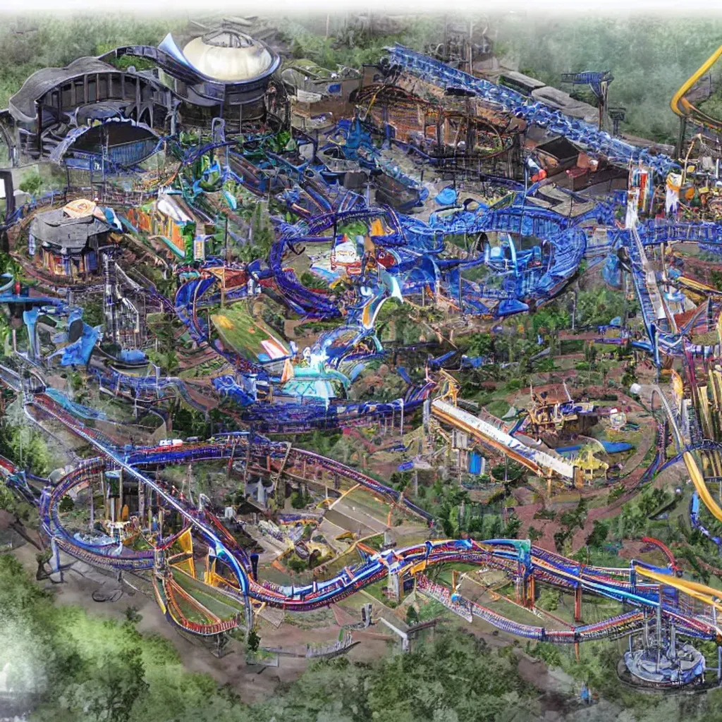 A theme park of the future | OpenArt