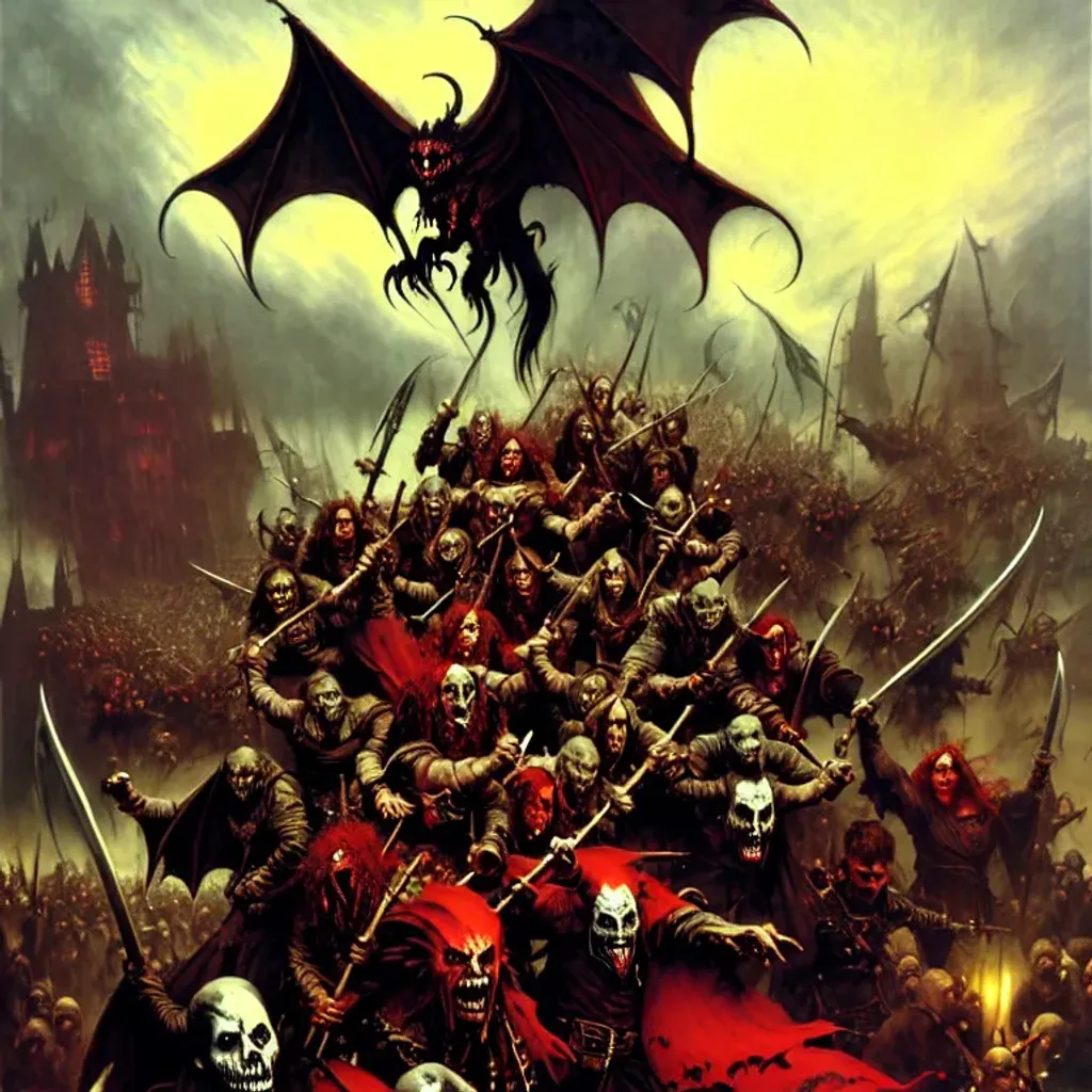 Vampire pirate, undead, sailors riding a chariot, bl... | OpenArt