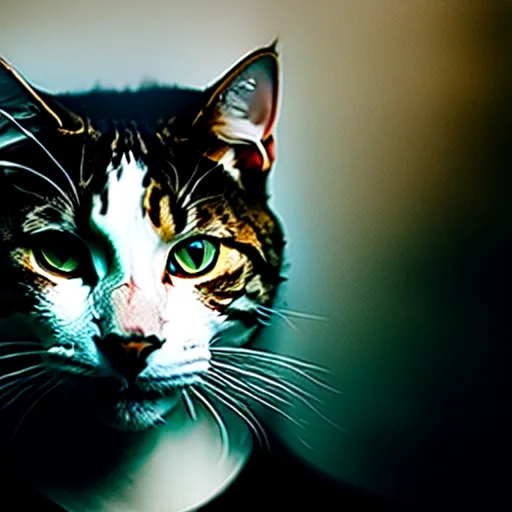 double exposure, woman's face, cat, by Alessio albi,... | OpenArt