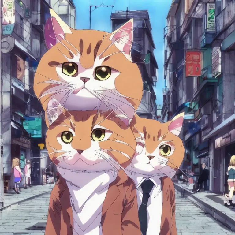 big tabby cat with a human body anime aesthetic anim... | OpenArt