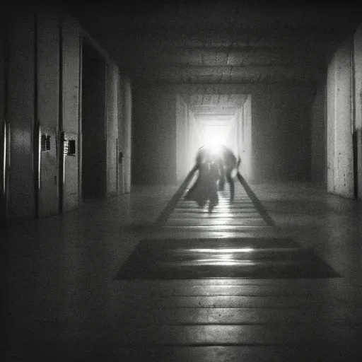 Spooky Labyrinth of dark beings, cinematic photograp...