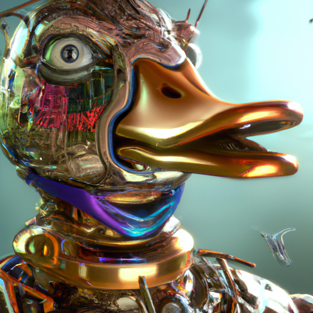 Hyperrealistic Evil Duck as a humanoid cyborg, close... | OpenArt