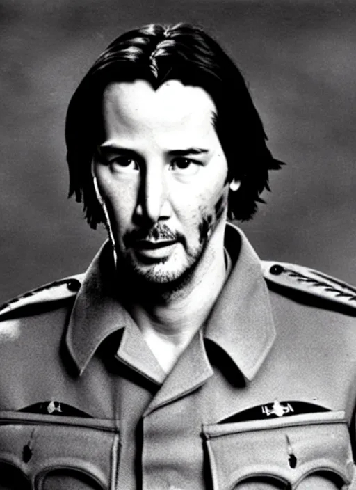 Photograph of Keanu Reeves as a soldier in World War... | OpenArt