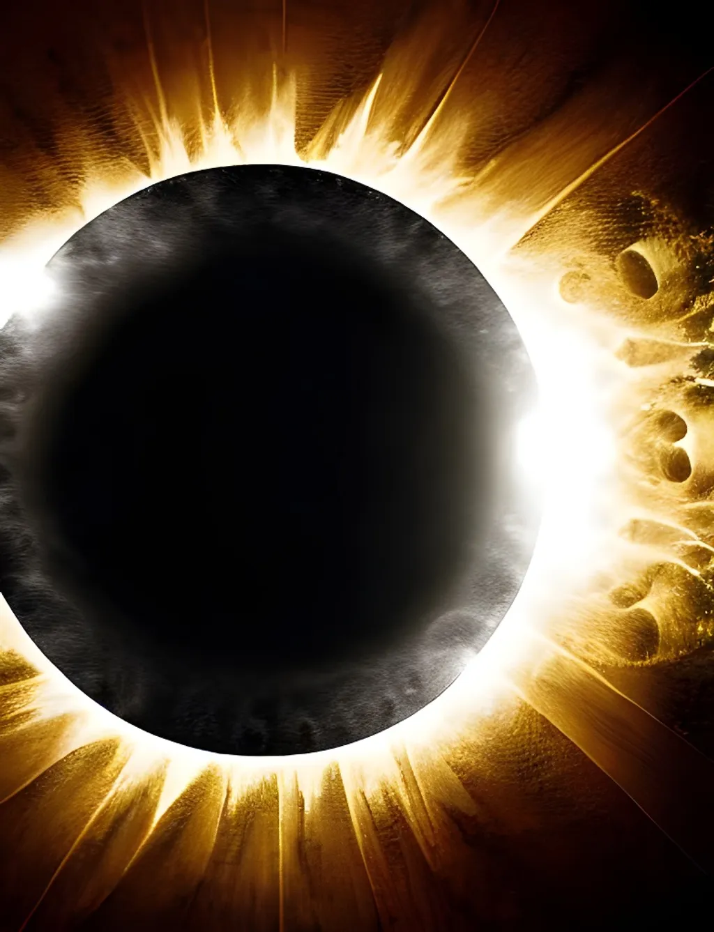 eclipse, symmetrical, oil art, dark colors, hard bru... | OpenArt