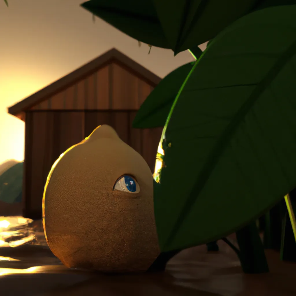 A sweating lemon walking infront of a wooden house ,... | OpenArt