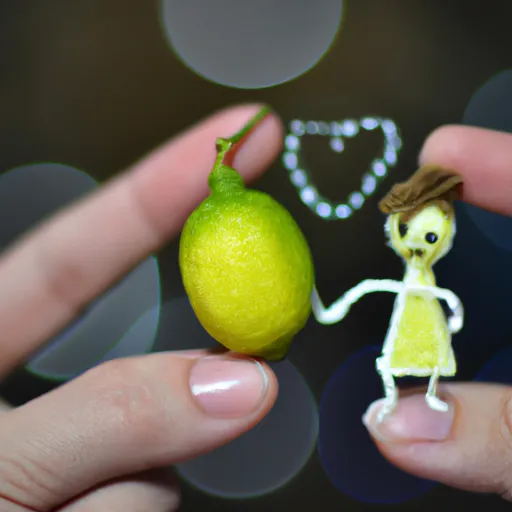 Lemon and lime as cute girl and guy hand in hand wit... | OpenArt