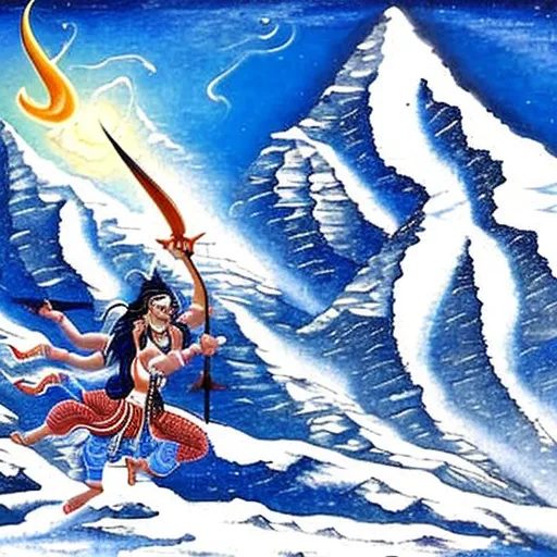 Lord Shiva in fierce form of Rudra with trishula wea... | OpenArt