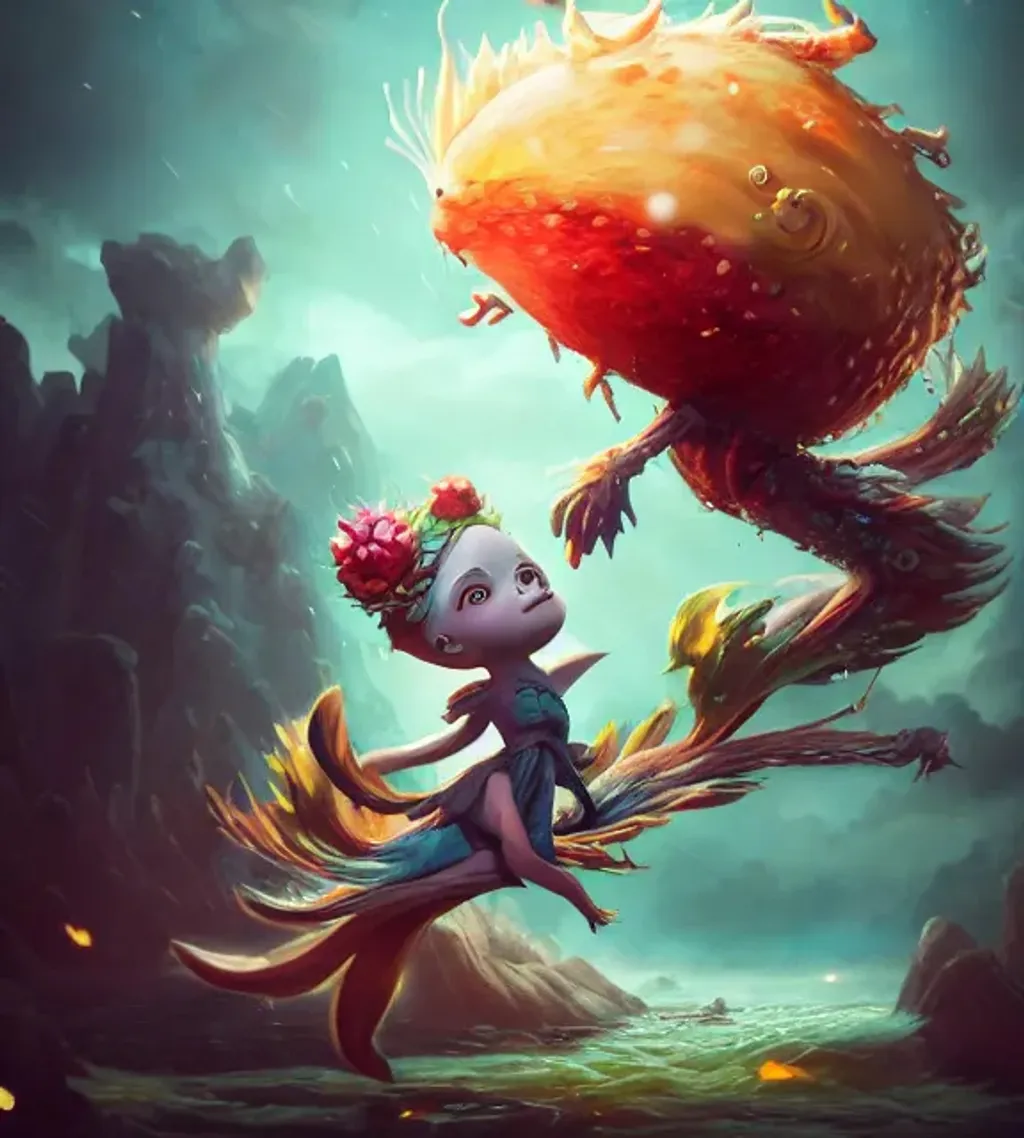 Bipedal creature resembling a duck, brown rock-like... | OpenArt