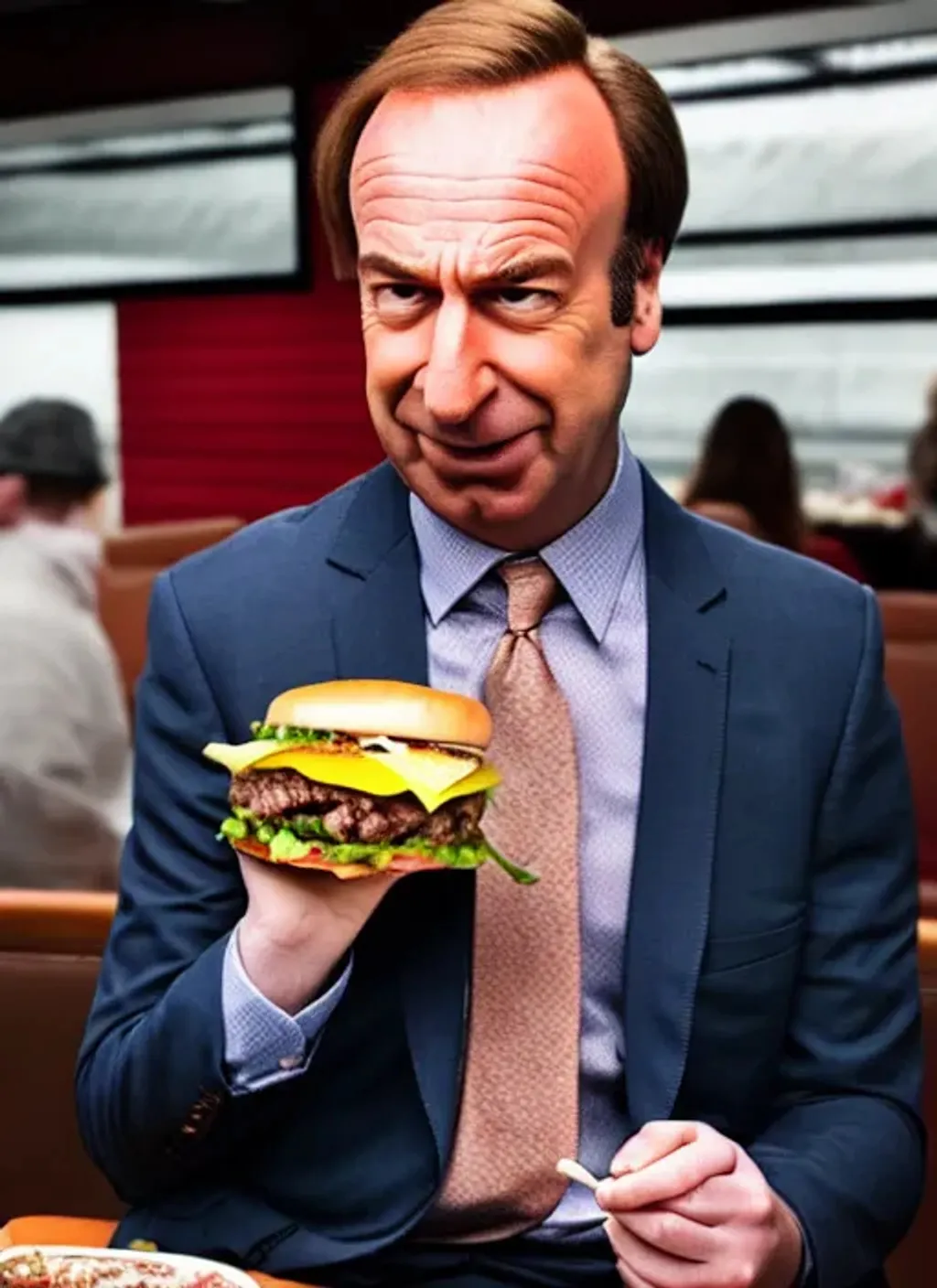 Saul Goodman holding a phone, photograph taken in 2009 | OpenArt