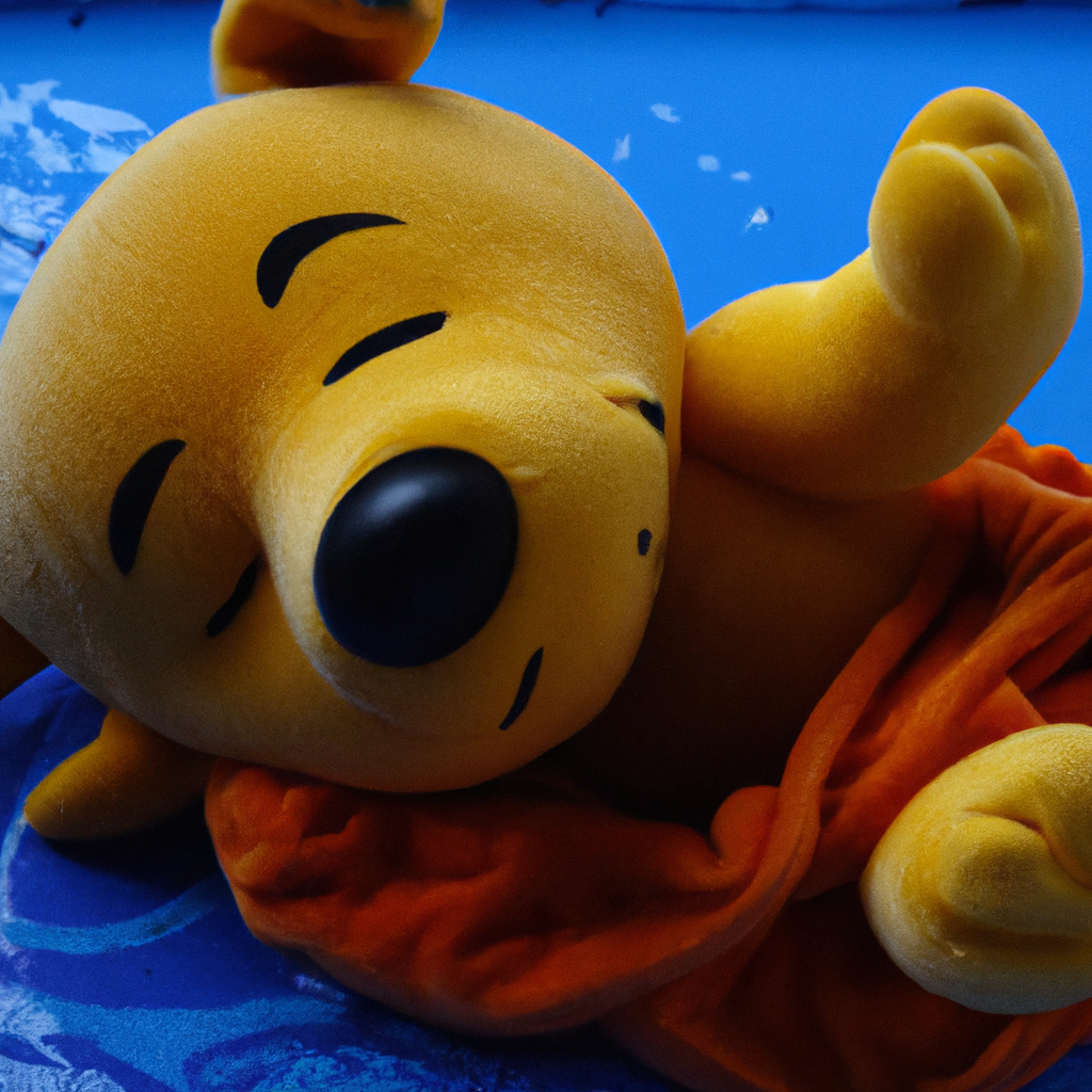 Winnie the Pooh sleeping in a swimming pool, Realist... | OpenArt