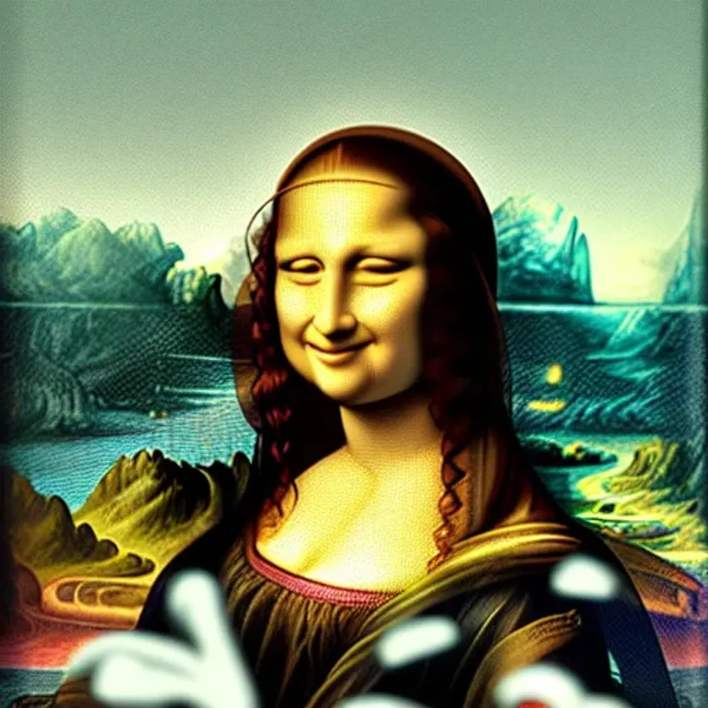 A painting of Mona Lisa wearing overall | OpenArt