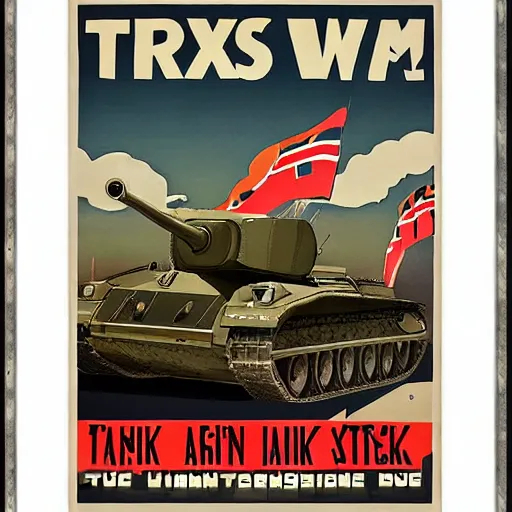 make a world war 2 propaganda style poster of tanks