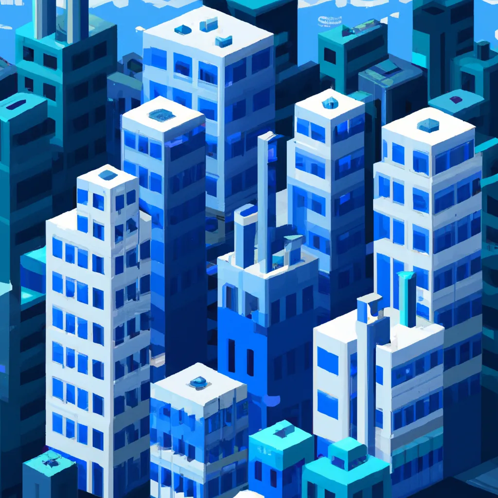Blue cubic city, trending on Artstation 🌇, pixel art | OpenArt