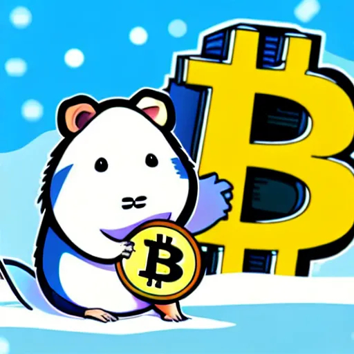 comic Hamster in winter mining bitcoin ethereum | OpenArt