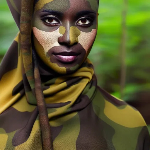 Camouflage Colors, Portrait Photo of a Camouflaged F... | OpenArt