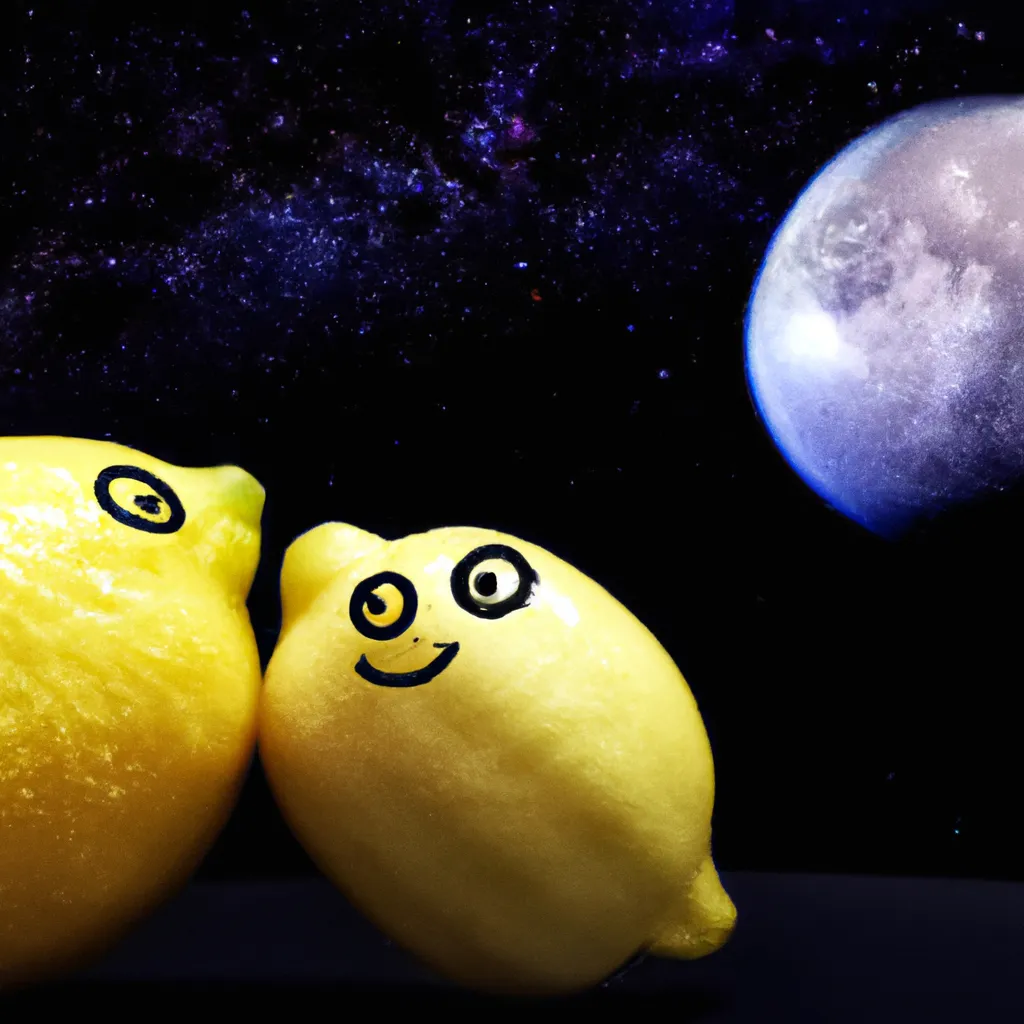 2 little cute lemons hugging each other, on the plan... | OpenArt
