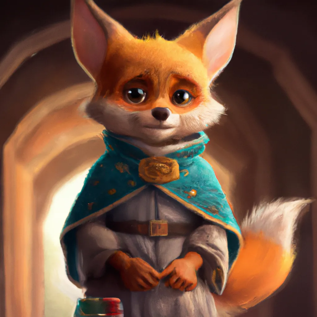 An oil painting rendered in Pixar Style, Tiny cute a...