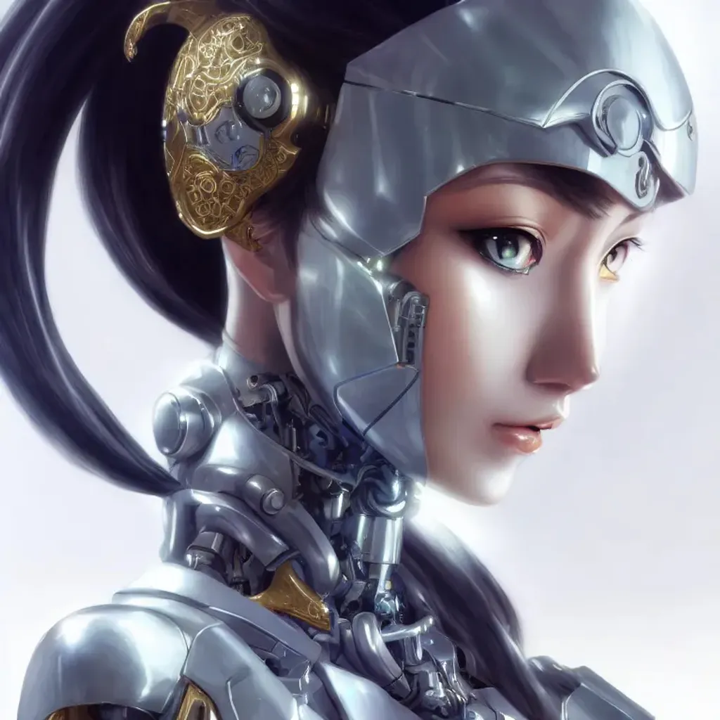portrait of anime woman cyborg, detail by Gabriel Pi... | OpenArt